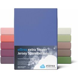 Etérea - Extra Jersey Topper Spannbettlaken 180x200 - 200x220 cm Blau - Blau