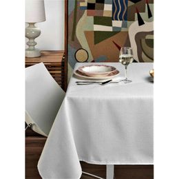 Fleckenschutz-Tischdecke rechteckig Pailletten 145 x 240 cm (6 bis 10 Gedecke) - Weiß - Blanc