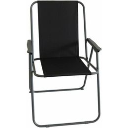 KYNAST EXKLUSIV Picknick Stuhl schwarz grau Metallgestell klappbar Campingstuhl Angler - Schwarz