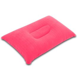 Intirilife Aufblasbares Kissen in pink - 33.5 x 22 cm - Rechteckiges Kopfkissen zum Aufblasen mit ergonomischer Form zum bequemen Schlafen - Perfekt geeignet