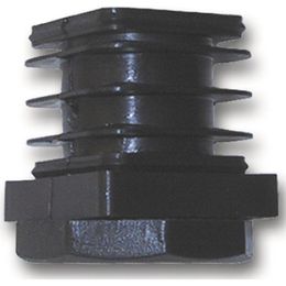 Höhenverstellschrauben mit Fußkappe, 40x40 mm, Kunststoff schwarz