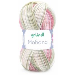 gründl Wolle Mohana 100 g grün-rosè-pink Handarbeit - Gründl