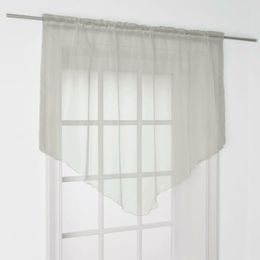 Scheibengardine ( Grau ) mit Stangendurchzug 140x100 cm - Bistrogardine Transparent, Panneaux Voile, Zipfelgardine - Kurzstore mit Tunnelzug - Grau