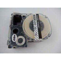 Schriftband-Kassette kompatibel mit KingJim SR6700D, SR750, SR950 Etiketten-Drucker 24mm Schwarz auf Transparent - vhbw