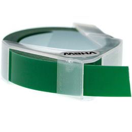 3D Prägeband-Schriftband-Kassette kompatibel mit Dymo Rhino M1011 Etiketten-Drucker 12mm Weiß auf Grün - vhbw