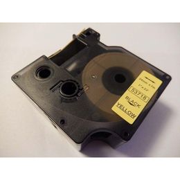 Schriftband-Kassette kompatibel mit Dymo LabelMaker pc, PC2 Etiketten-Drucker 24mm Schwarz auf Gelb - vhbw
