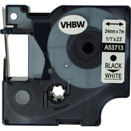 Schriftband-Kassette kompatibel mit Dymo LabelMaker pc, PC2 Etiketten-Drucker 24mm Schwarz auf Weiß - vhbw