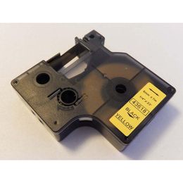 Schriftband-Kassette kompatibel mit Dymo LabelManager pc ii Etiketten-Drucker 6mm Schwarz auf Gelb - vhbw