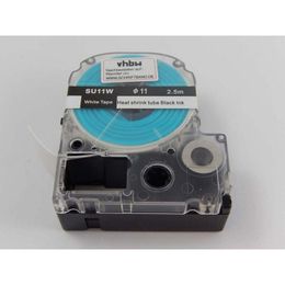 Schriftband-Kassette kompatibel mit Epson LabelWorks LW-1000, LW-300 Etiketten-Drucker Schwarz auf Weiß, Schrumpfschlauch-Kassette, 11 mm - vhbw