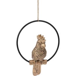 Home Styling - Dekofigur Papagei im Ring, h. 22,1 cm