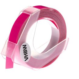 3D Prägeband-Schriftband-Kassette kompatibel mit Dymo Mini, Office-Mate ii, Omega Etiketten-Drucker 9mm Weiß auf Neon-Pink - vhbw