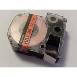 Kassette Patronen Schriftband 24mm kompatibel mit KingJim SR6700D, SR3900P, SR950, SR750 Ersatz für LC-6YRN, SC24RW. - vhbw