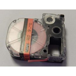 Schriftband-Kassette kompatibel mit Epson LabelWorks LW-900P, OK500P, OK720, OK900P, OK200, OK300 Etiketten-Drucker 9mm Schwarz auf Rot - vhbw