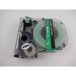 Schriftband-Kassette kompatibel mit Epson LabelWorks LW-1000P, LW-600P Etiketten-Drucker 12mm Weiß auf Grün - vhbw