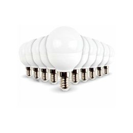 Los mit 10 LED-Lampen E14 Mini Globe 5,5 w 470 Lumen Gl. 40 w. Température de Couleur: Blanc chaud 2700K