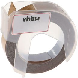 3D Prägeband-Schriftband-Kassette kompatibel mit Motex 5500A, 5500B Etiketten-Drucker 9mm Weiß auf Gold - vhbw