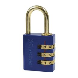 Master Lock Zahlenschloss aus Alu marineblau 30mm Bügel 25mm d 5mm