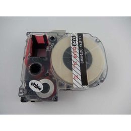 Schriftband-Kassette kompatibel mit KingJim SR950, SR750 Etiketten-Drucker 24mm Rot auf Transparent - vhbw
