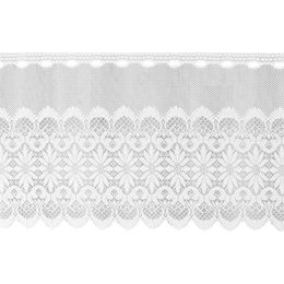 Bistrogardine Jacquard in weiß 160x60cm (BxL) mit Stangendurchzug: Design Ida - Weiß