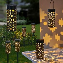 Spetebo Led Solar Gartenleuchte 3-in-1 schwarz - 2er Set / 18 x 7,5 cm - Outdoor Deko Hängelampe Tischlampe Gartenstecker für Außen