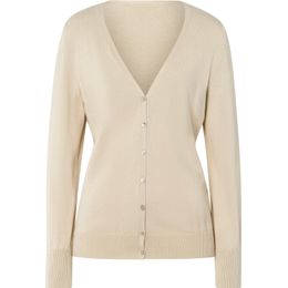 Heine Damen Feinstrickjacke im Cardigan-Style sand Gr&ouml;&szlig;e 38