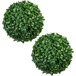 Kunstpflanze Buchsbaumkugel Buchsbaum, Creativ green, Höhe 18 cm, 2er-Set, grün