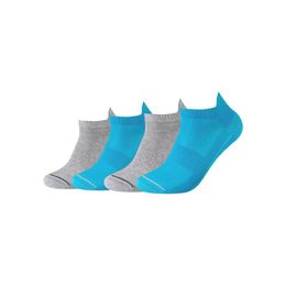 Camano Sneakersocken (Packung, 4-Paar) Ferse und Zehen mit Micro-Plüsch, blau|grau