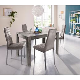 Essgruppe Inosign Sitzmöbel-Sets Gr. Tischgröße Maße ca. B.120/T.80/H.75 cm, grau (hellbeton, hellgrau) Essgruppen
