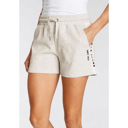 H.I.S. H.I.S Shorts mit weißem Seitenstreifen und Logodruck, grau