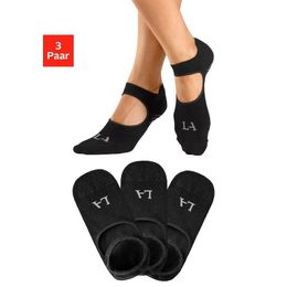 active by Lascana LASCANA ACTIVE ABS-Socken (Packung, 3-Paar) mit Aussparung auf Fußrücken, schwarz