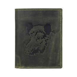 Green Burry Greenburry Geldbörse Vintage Leder Geldbörse Portemonnaie Brieftasche 1701-Wild Boar