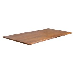 SAM® Tischplatte 200 x 100 cm Baumkanten-Platte massiv Akazie nussbaum