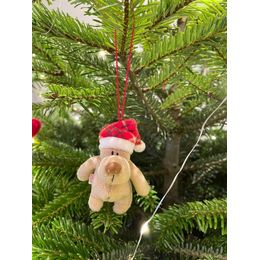 Nici Christbaumschmuck Nici Rudolfo beige mit roter Weihnachtsmütze 4 tlg. oder 8 tlg. (4-tlg)