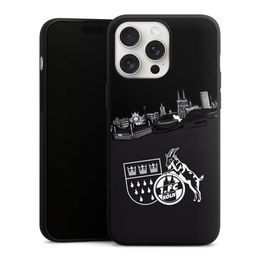 DeinDesign iPhone 15 Pro Max Handy Premium Silikon H&uuml;lle Handyh&uuml;lle schwarz Case Skyline Official Licensed Product 1. Fc K&ouml;ln Silikon Premium Case