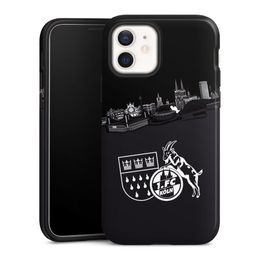 DeinDesign iPhone 12 mini Handy Panzer Handyh&uuml;lle robuste Outdoor H&uuml;lle Schutzh&uuml;lle gl&auml;nzend 1. Fc K&ouml;ln Official Licensed Product Skyline Tough Case