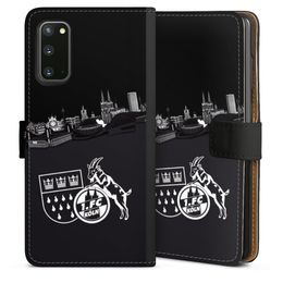 DeinDesign Galaxy S20 Handy Klapph&uuml;lle Handyh&uuml;lle aus Kunst Leder schwarz Flip Case Skyline Official Licensed Product 1. Fc K&ouml;ln Sideflip mit Lasche