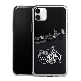 DeinDesign iPhone 11 Handy Slim Case Silikon Handyh&uuml;lle transparent H&uuml;lle extra d&uuml;nn 1. Fc K&ouml;ln Official Licensed Product Skyline Silikon Slim Case