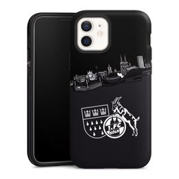 DeinDesign iPhone 12 mini Handy Panzer Handyh&uuml;lle robuste Outdoor H&uuml;lle Schutzh&uuml;lle matt 1. Fc K&ouml;ln Official Licensed Product Skyline Tough Case