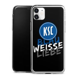 DeinDesign iPhone 11 Handy Slim Case Silikon Handyh&uuml;lle transparent H&uuml;lle extra d&uuml;nn Ksc Karlsruher Sc Official Licensed Product Silikon Slim Case