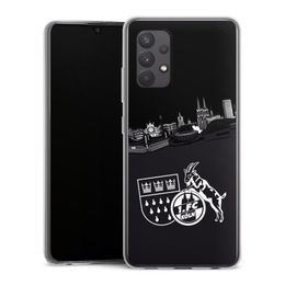 DeinDesign Galaxy A32 4G Handy Silikon H&uuml;lle Case transparent Handyh&uuml;lle Skyline Official Licensed Product 1. Fc K&ouml;ln Silikon Case