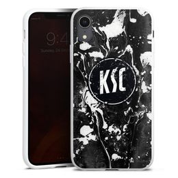 DeinDesign iPhone Xr Handy Silikon H&uuml;lle Case wei&szlig; Handyh&uuml;lle Karlsruher Sc Ksc Official Licensed Product Silikon Case