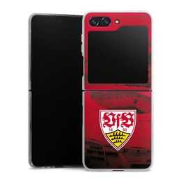 DeinDesign Galaxy Z Flip 5 Handy Hard Case Schutzh&uuml;lle transparent Smartphone Handy H&uuml;lle Vfb Stuttgart Official Licensed Product Stadium Hard Case