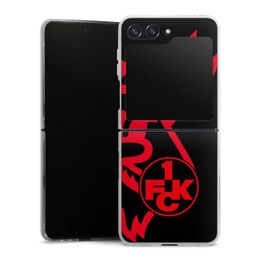 DeinDesign Galaxy Z Flip 5 Handy Hard Case Schutzh&uuml;lle transparent Smartphone Handy H&uuml;lle 1. Fc Kaiserslautern Logo Official Licensed Product Hard Case