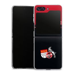 DeinDesign Galaxy Z Flip 5 Handy Hard Case Schutzh&uuml;lle transparent Smartphone Handy H&uuml;lle Official Licensed Product 1. Fc K&ouml;ln Skyline Hard Case