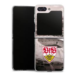 DeinDesign Galaxy Z Flip 5 Handy Hard Case Schutzh&uuml;lle transparent Smartphone Handy H&uuml;lle Official Licensed Product Stadium Vfb Stuttgart Hard Case