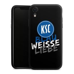 DeinDesign iPhone Xr Handy Premium Silikon H&uuml;lle Handyh&uuml;lle schwarz Case Ksc Karlsruher Sc Official Licensed Product Silikon Premium Case