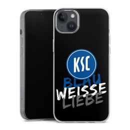 DeinDesign iPhone 14 Plus Handy Silikon H&uuml;lle Case transparent Handyh&uuml;lle Ksc Karlsruher Sc Official Licensed Product Silikon Case