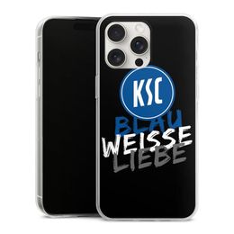 DeinDesign iPhone 15 Pro Max Handy Silikon H&uuml;lle Case transparent Handyh&uuml;lle Ksc Karlsruher Sc Official Licensed Product Silikon Case