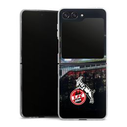 DeinDesign Galaxy Z Flip 5 Handy Hard Case Schutzh&uuml;lle transparent Smartphone Handy H&uuml;lle Official Licensed Product Stadium 1. Fc K&ouml;ln Hard Case