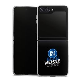 DeinDesign Galaxy Z Flip 5 Handy Hard Case Schutzh&uuml;lle transparent Smartphone Handy H&uuml;lle Ksc Official Licensed Product Karlsruher Sc Hard Case